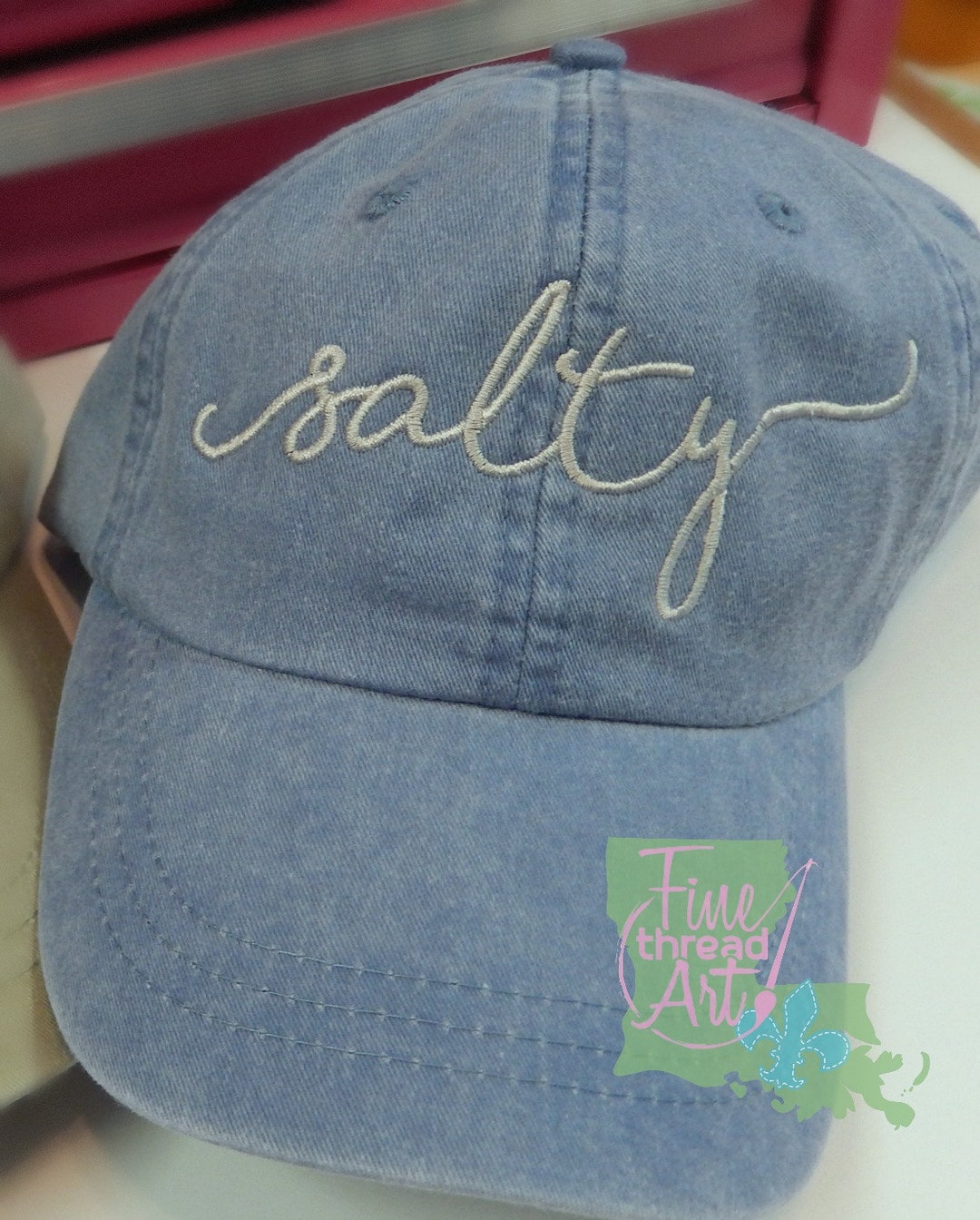 LADIES Salty Hat With Side Monogram Baseball Cap LEATHER Strap Pigment ...