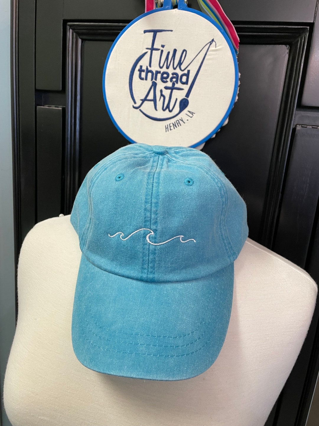 Ladies Men Wave Baseball Cap Hat LEATHER Strap Travel Summer Vacation ...