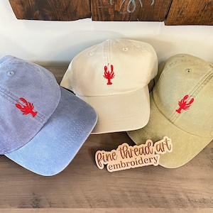 ADULT Unisex Size Lobster Crawfish Mini Design Baseball Cap Hat Leather ...