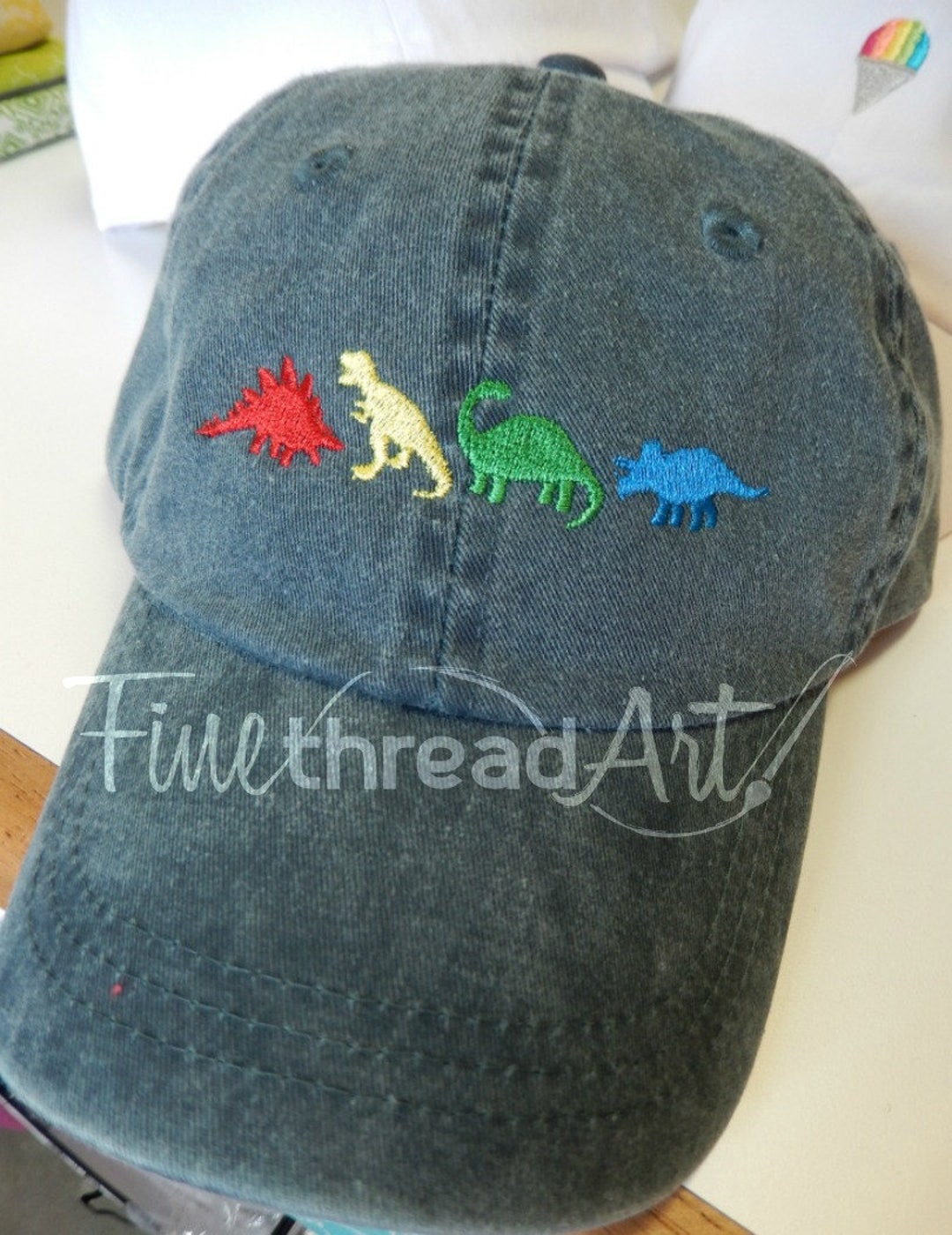KIDS Dinosaur Baseball Cap Hat Leather Strap Dad Hat Youth Child Boy or ...