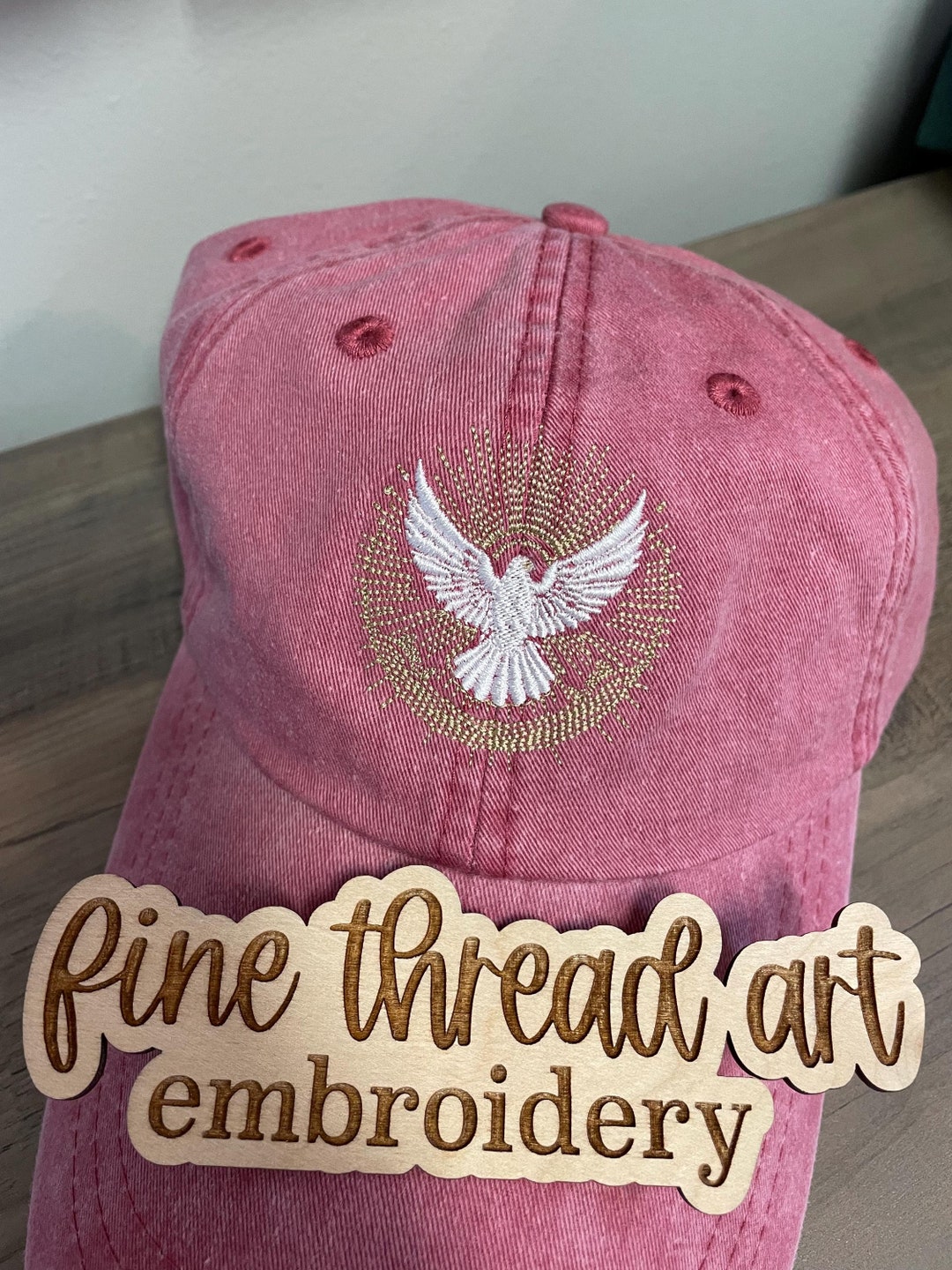 Holy Spirit Dove Fire Baseball Cap Hat LEATHER Strap Confirmation ...
