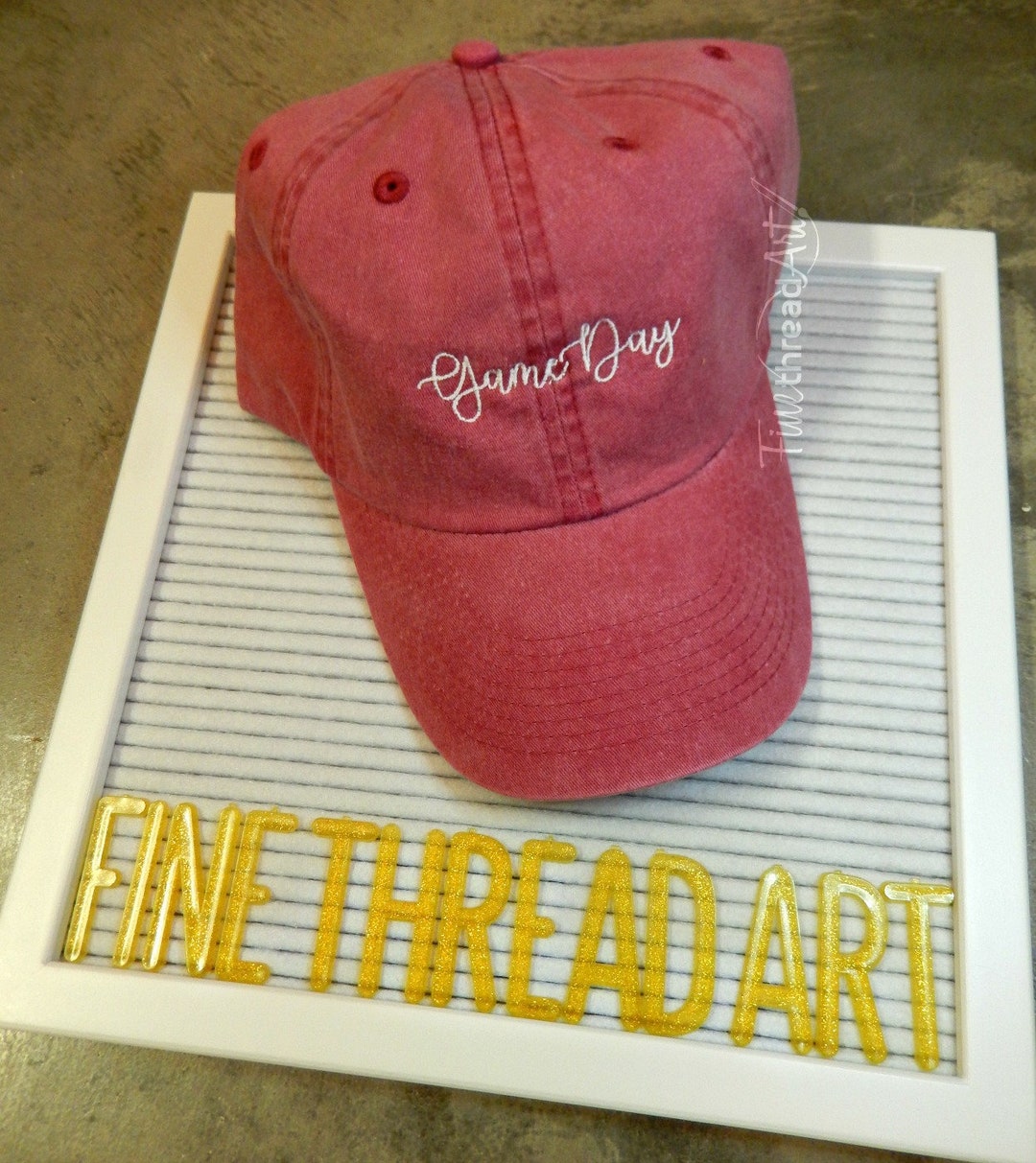 LADIES Game Day Hat With Side Monogram Baseball Cap LEATHER Strap ...