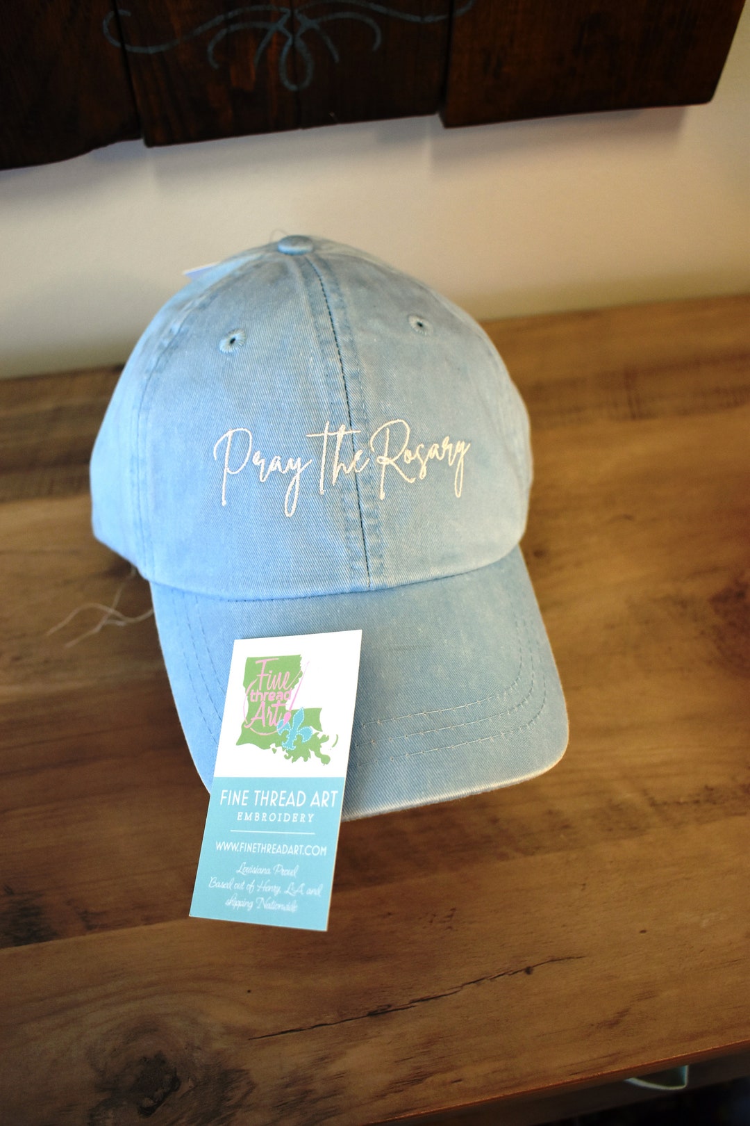 LADIES Pray the Rosary Baseball Cap Hat LEATHER Strap Mom Mother Mary ...