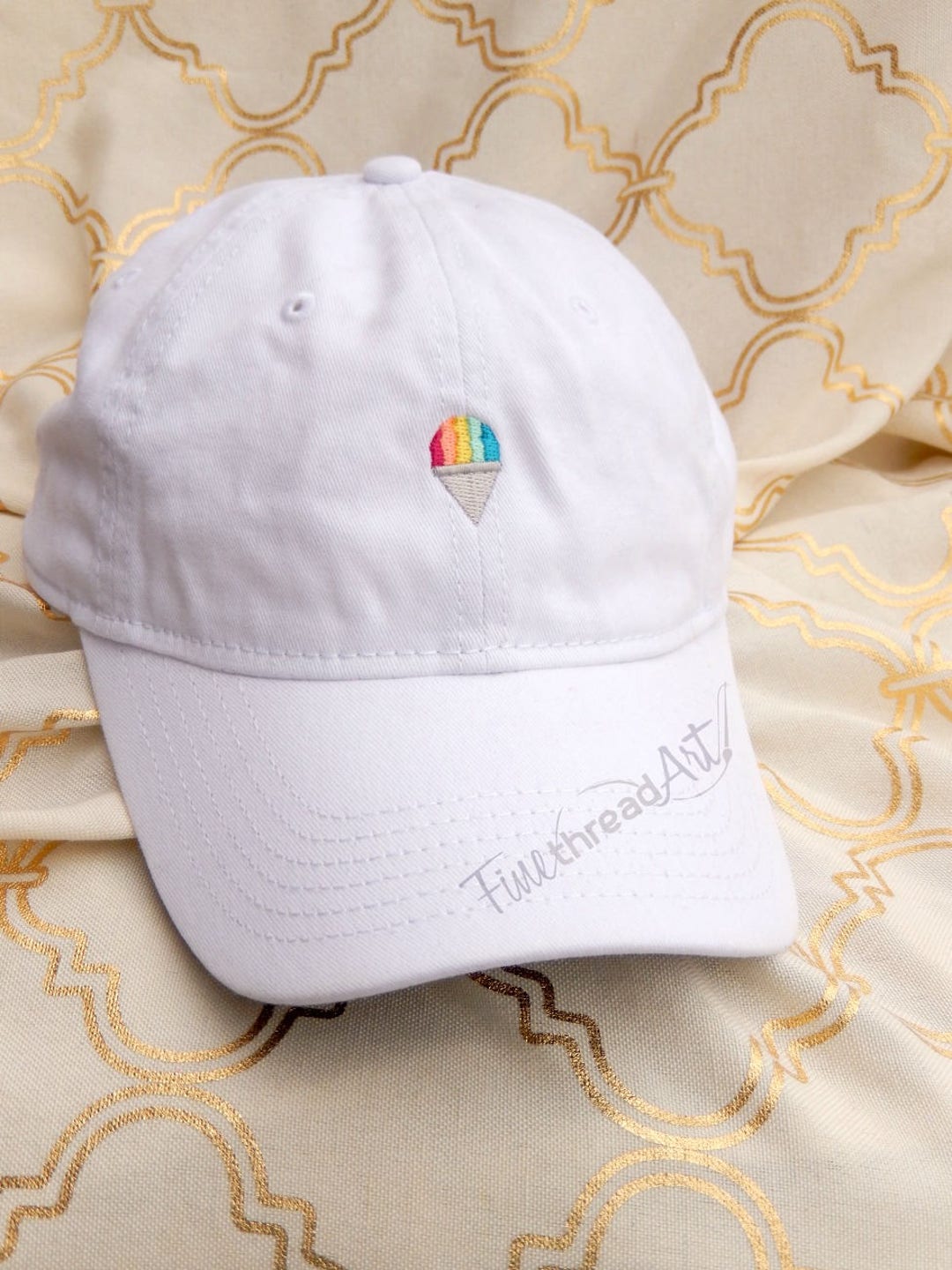 LADIES Snow Cone Baseball Cap Hat LEATHER Strap Monogram Preppy ...