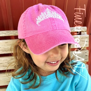 KIDS Princess Tiara Queen Crown Baseball Cap Hat Leather Strap Dad Hat ...