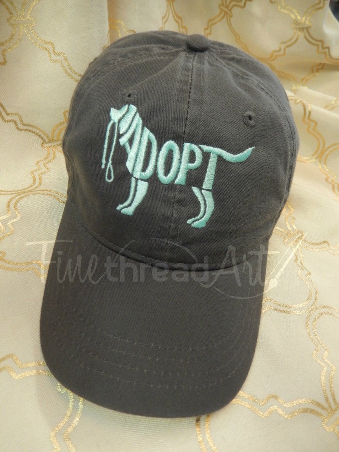 LADIES or Adult Size Adopt Dog Cap Hat FABRIC Strap Adult or Ladies ...