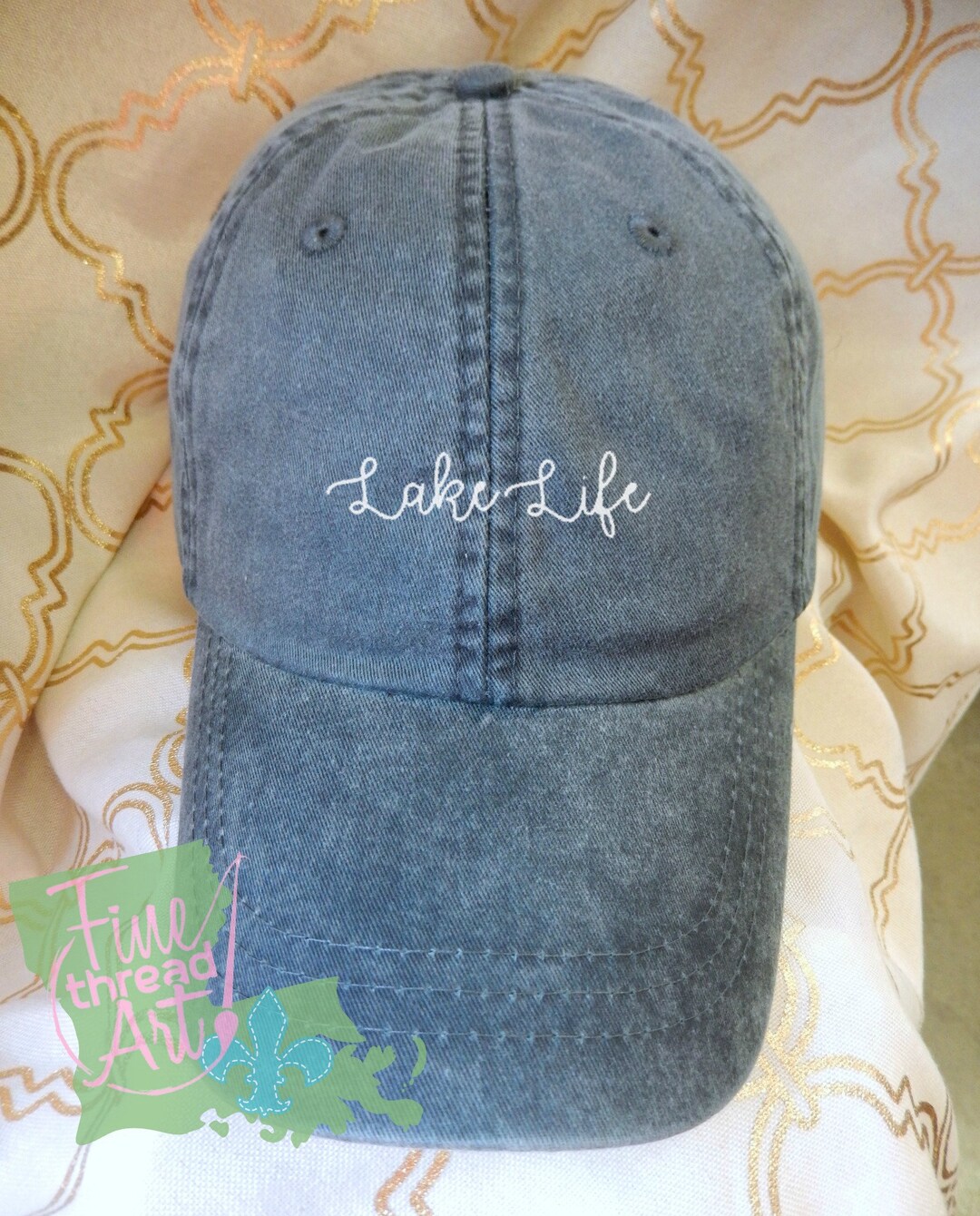 LADIES Lake Life Hat With Side Monogram Baseball Cap LEATHER Strap ...