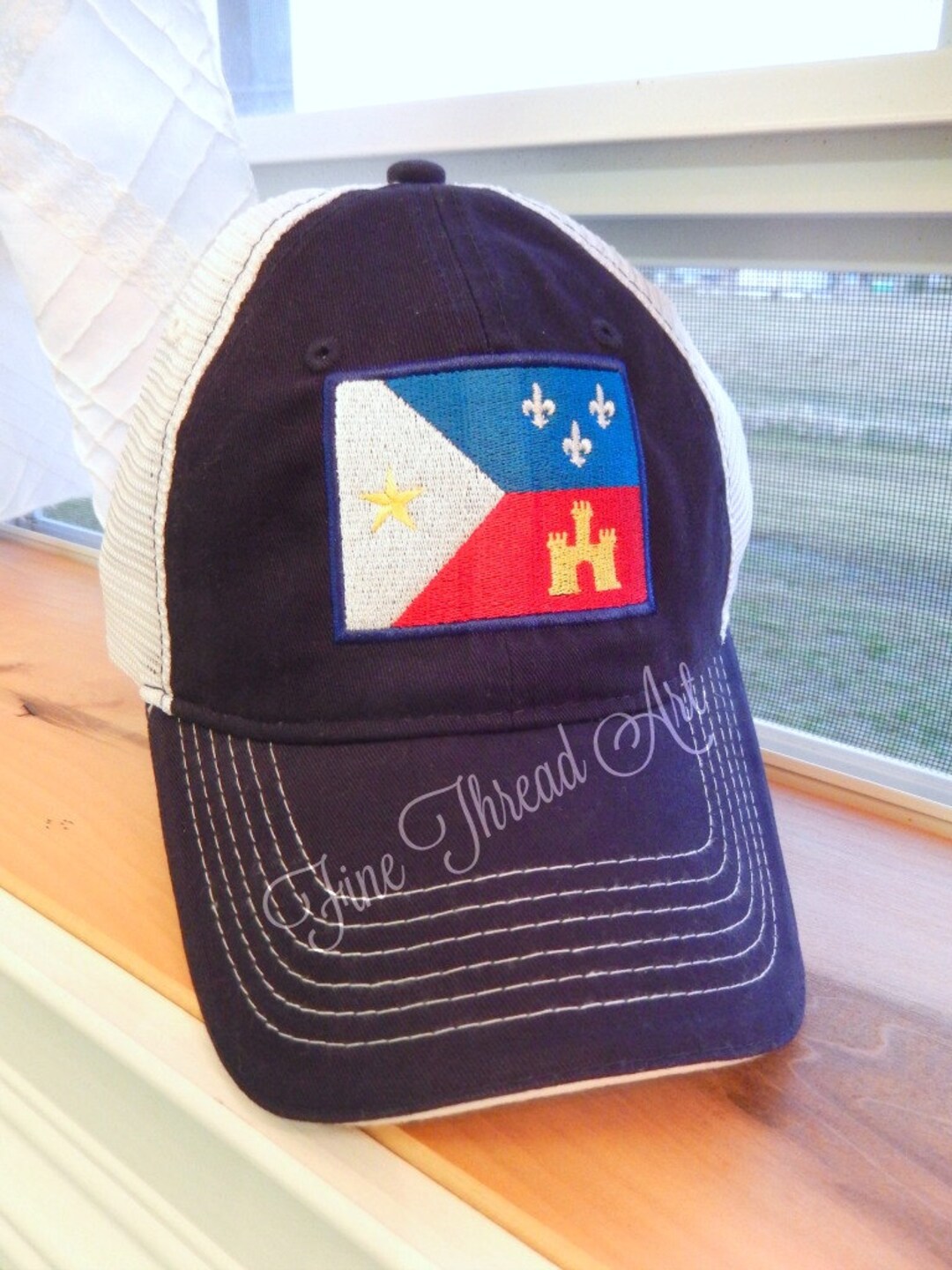 ADULT Acadian Flag Louisiana State Mesh Back Baseball Cap Hat Trucker ...