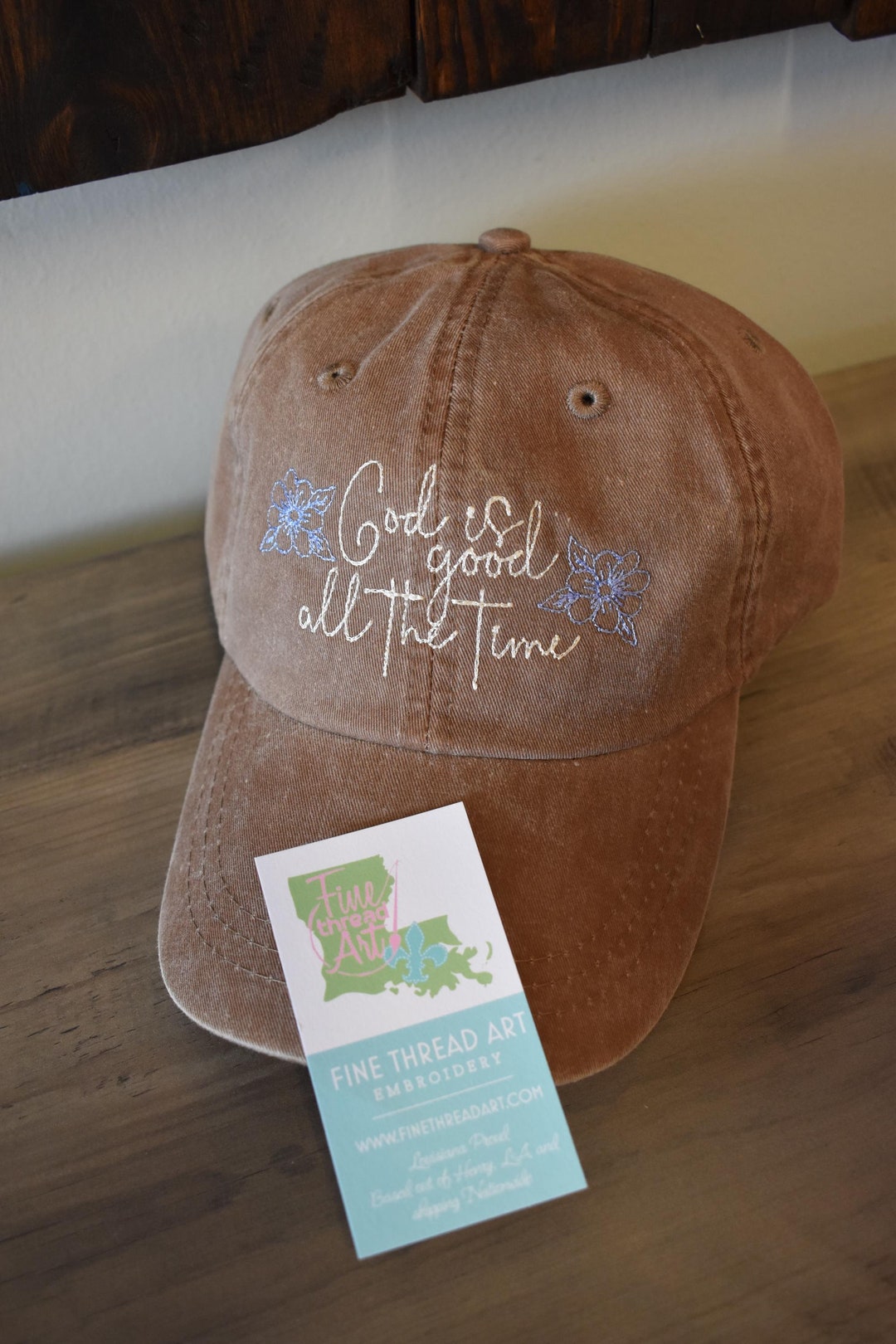 Ladies Floral God is Good All the Time Vintage Baseball Cap Hat LEATHER ...