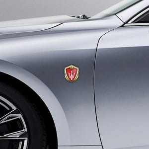 Maserati Metal Shield Stickers Decal Emblem Logo Domed Glossy Car ...
