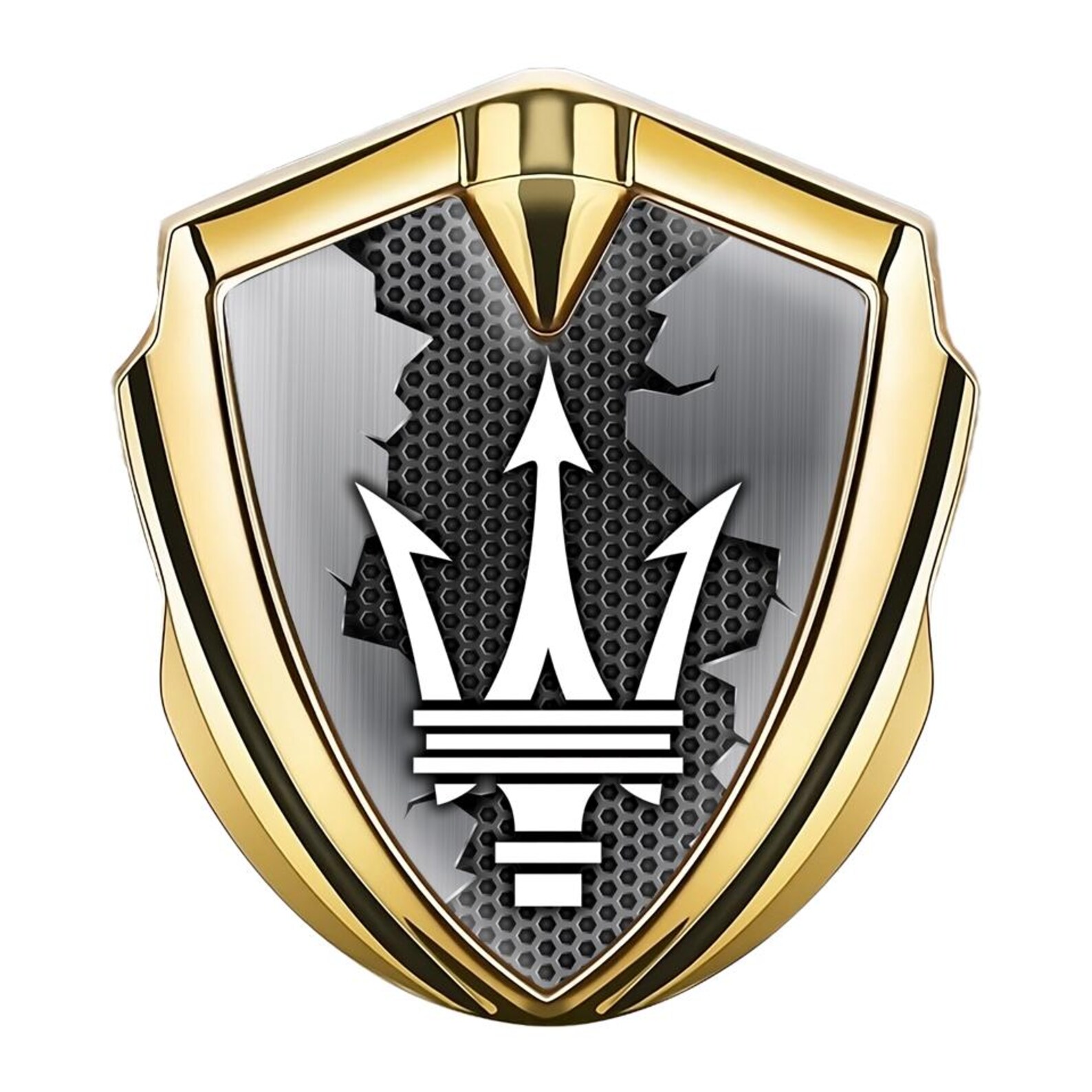 Maserati Logo Domed Decal: 3D Resin Coated Metal Sticker - Etsy