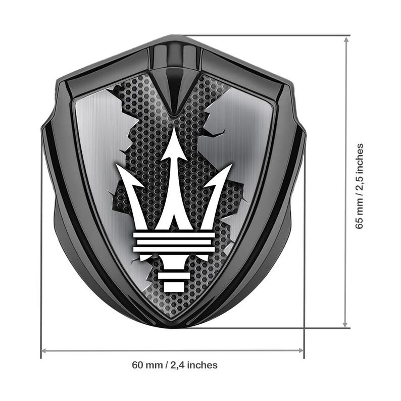 Maserati Logo Domed Decal: 3D Resin Coated Metal Sticker - Etsy
