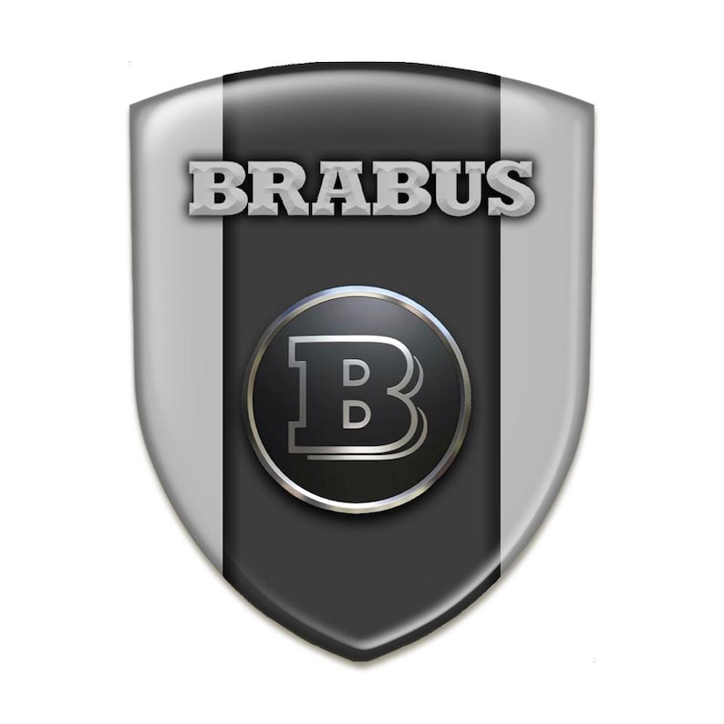 Brabus Emblem Sticker Shield Domed Badge Logo Resin Epoxy Glossy Car ...
