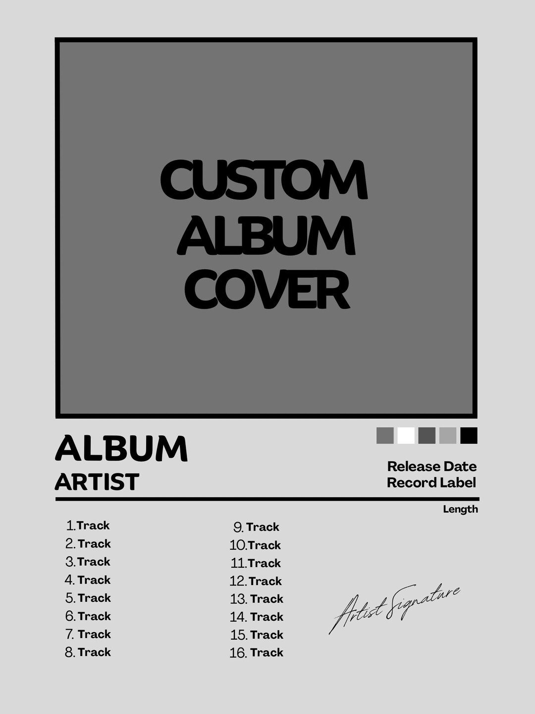 Personalized Album Cover Digital Download - Etsy