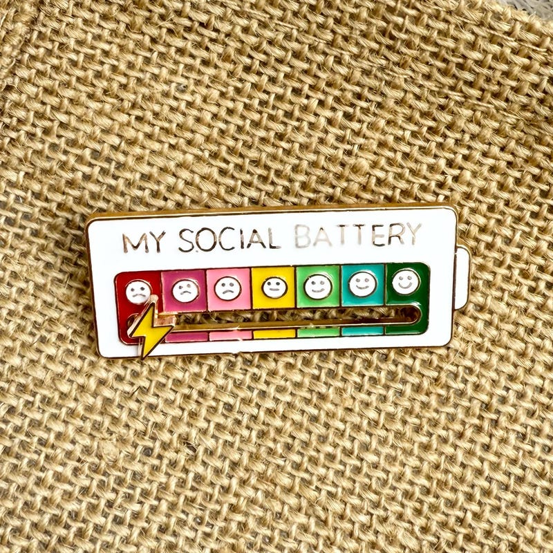 My Social Battery Pin - Etsy