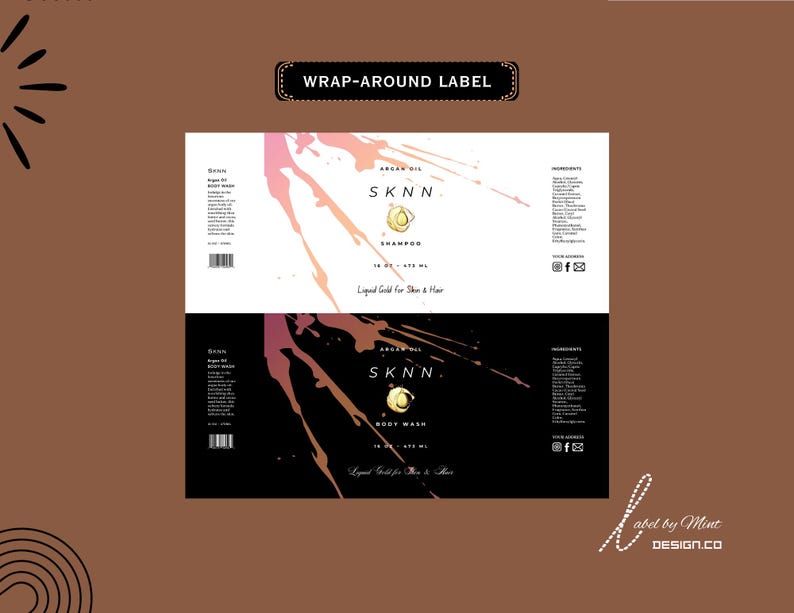 Editable Cosmetic Bottle Label-template | Minimalist Beauty Product ...
