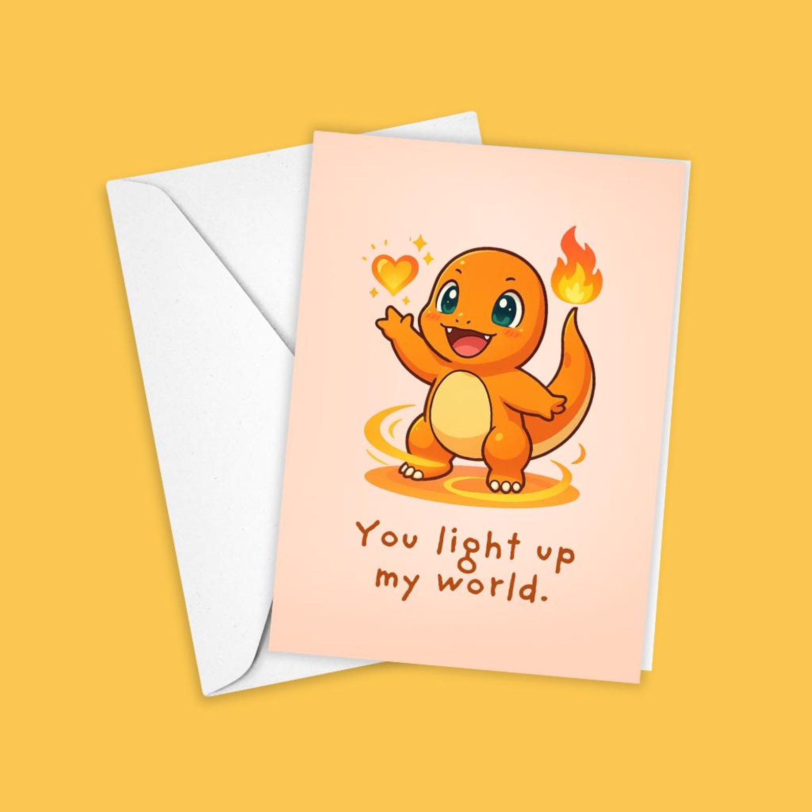 Pokemon Greeting Card – You Light up My World Card, A7 Love or ...