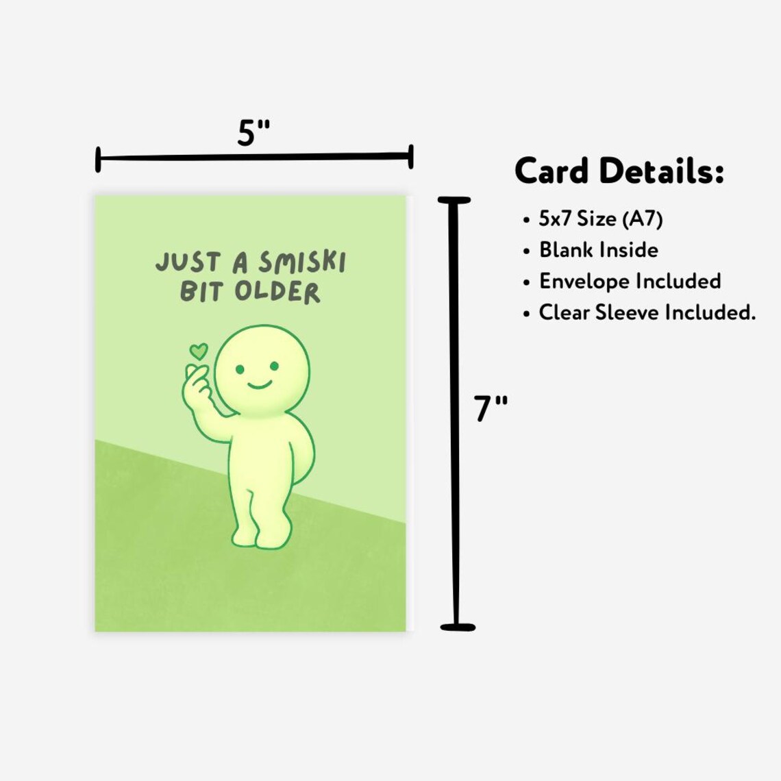 Smiski Birthday Card | Just A Smiski Bit Older Heart Hands, A7 Greeting ...