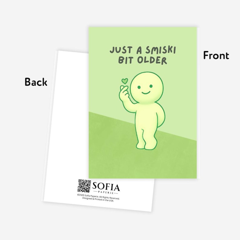 Smiski Birthday Card | Just A Smiski Bit Older Heart Hands, A7 Greeting ...