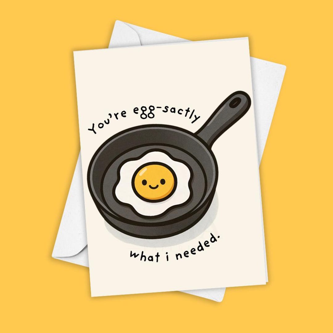 Funny Egg Pun Greeting Card – Foodie Friendship Gift - Etsy