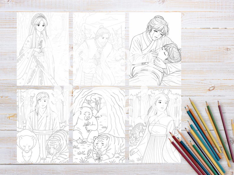 Korean Folktale Coloring Book: Story-driven Illustrations (42 Page) - Etsy
