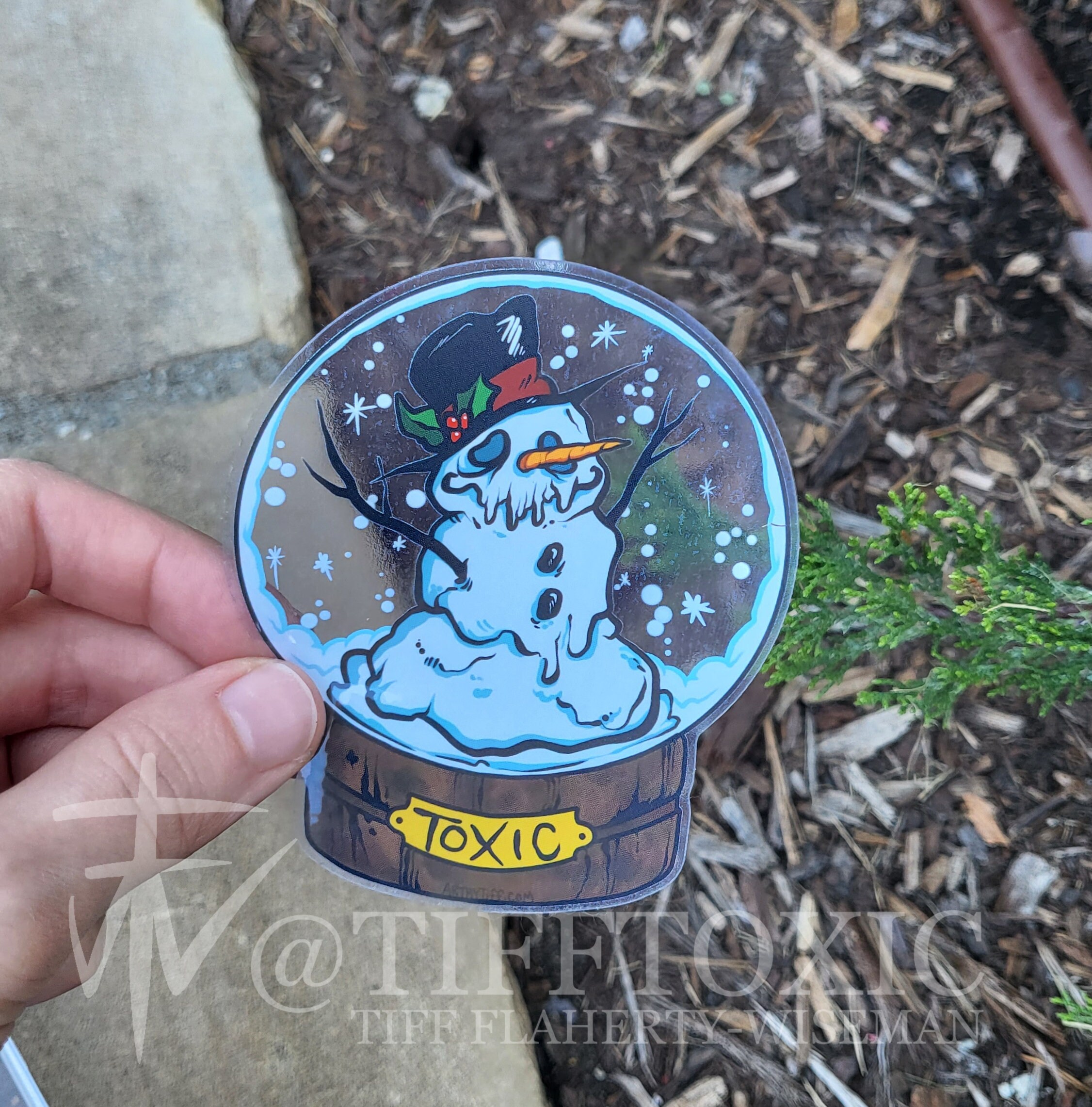 Melting Skull-man Transparent Snow-globe Sticker - Etsy