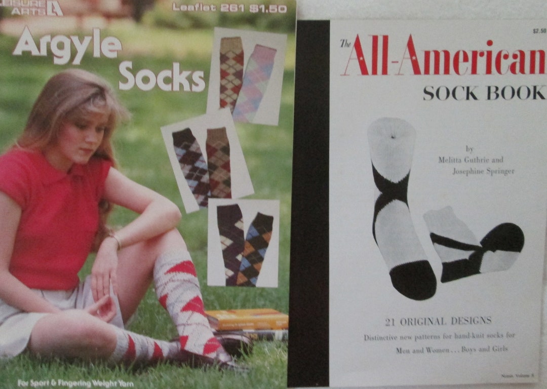 2 Socks to Knit Booklets: All American Sock Book and Argyle Socks - Etsy