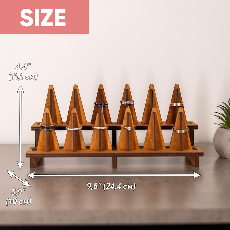Wood Ring Organizer,multiple Ring Holder,wooden Ring Cone,ring Storage ...