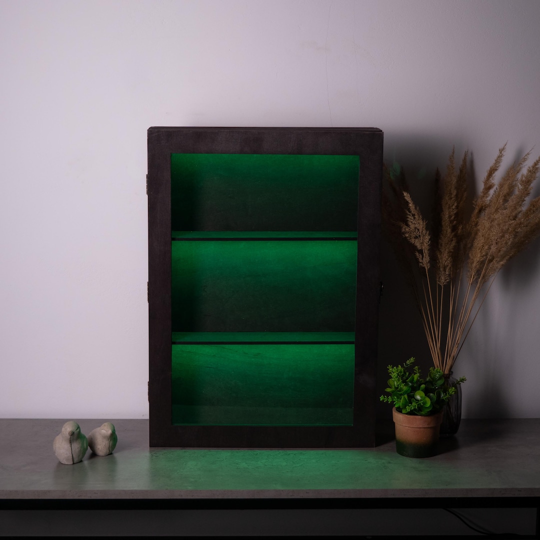Led Display for Collectibles, Led Display Case Wood, Display Case ...