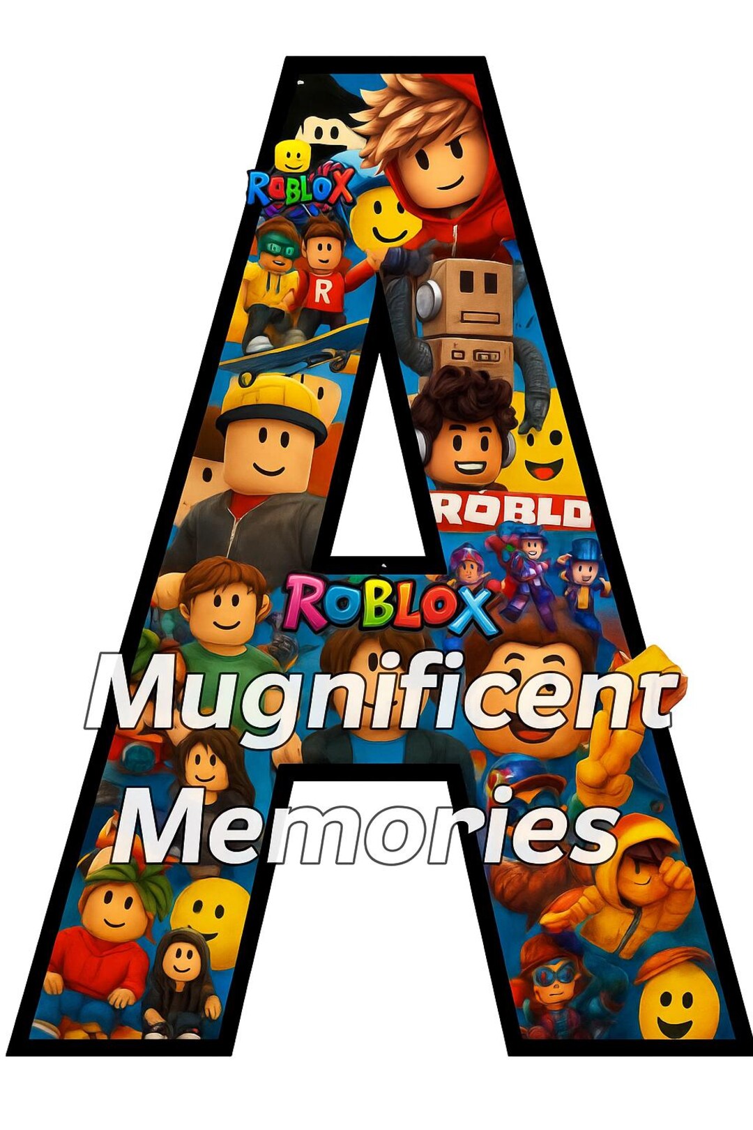 Roblox Filled Letter PNG - Etsy