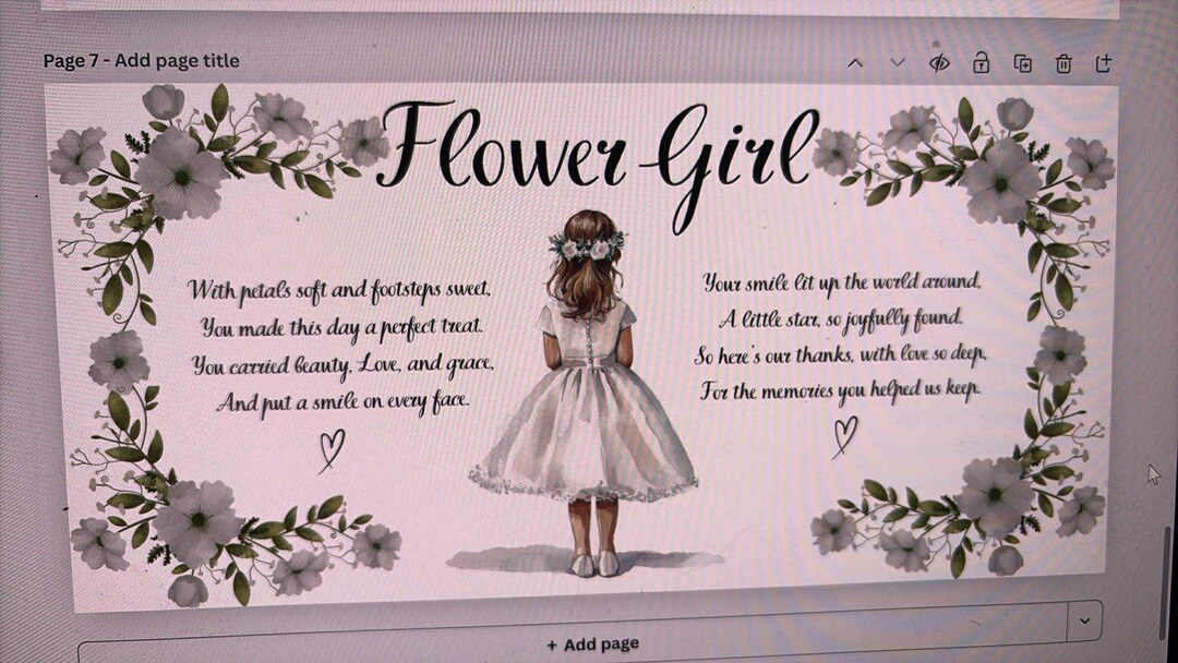 Flower Girl Poem Png Etsy 3037