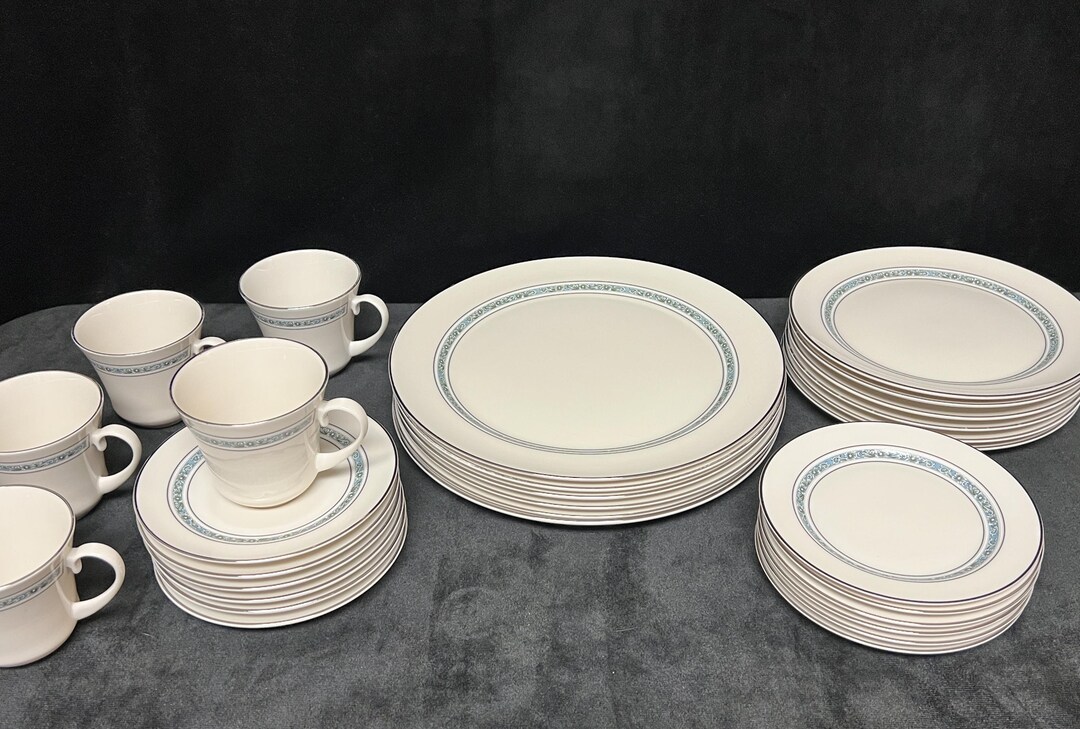 Vintage Pickard China Candlelight Set – 30-piece Blue Scroll Dinnerware ...