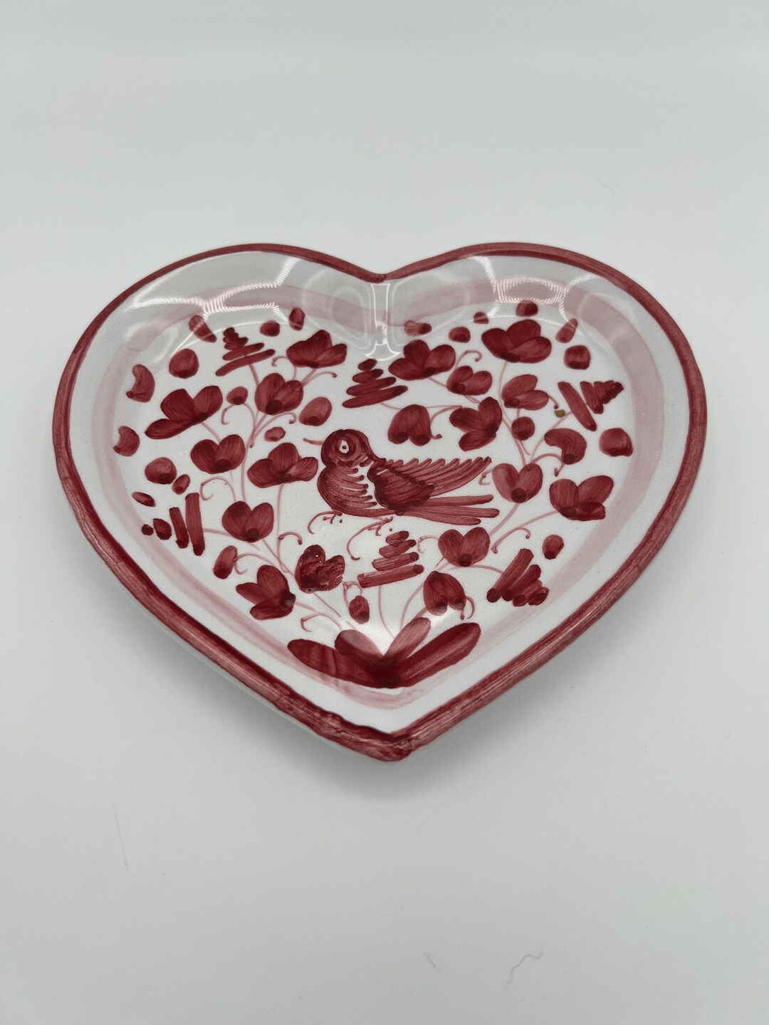 Hand-painted Deruta Italy Heart Dish | Sambuco Mario Majolica - Etsy