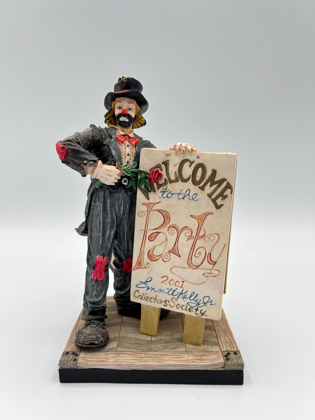 Emmett Kelly Jr. Hobo Clown Figurine, Flambro 2001 Collectors Society ...