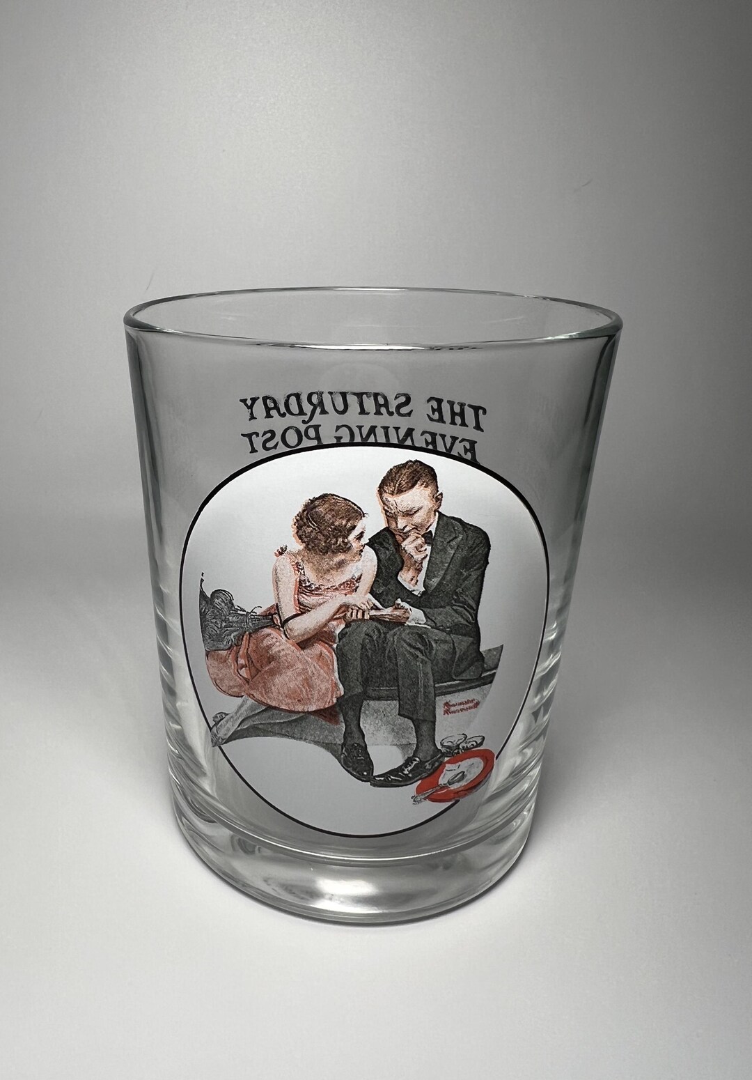 Norman Rockwell Rocks Glass: "a Night on the Town" Saturday Evening ...