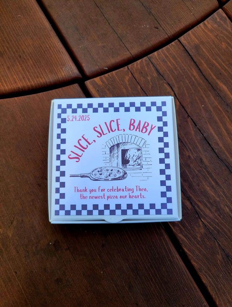 Baby Shower Pizza Box – Personalized 3.5" Pizza Box for Baby Shower ...