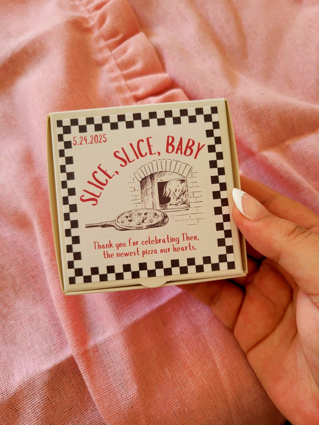 Baby Shower Pizza Box – Personalized 3.5" Pizza Box for Baby Shower ...