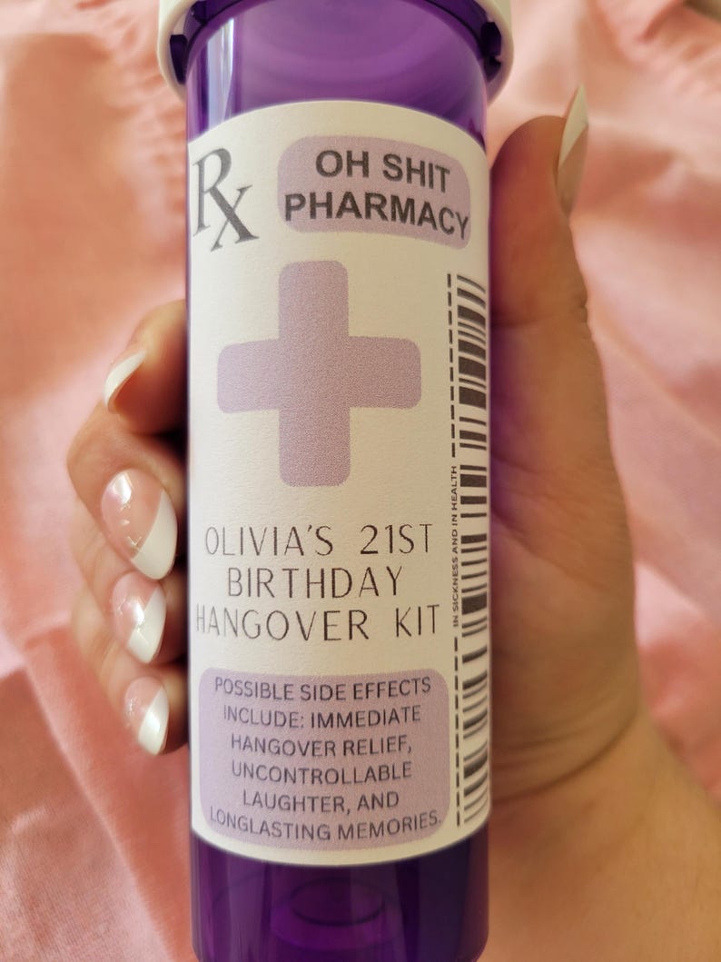 Hangover Recovery Kit - Bachelorette Party - Birthday Favors - Prescription Bottle Kits ...