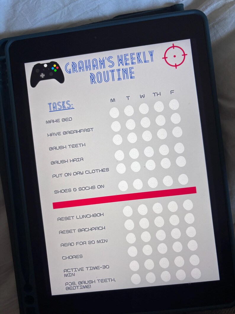 Personalized Weekly Routine Chart for Kids / Custom Morning & Bedtime ...