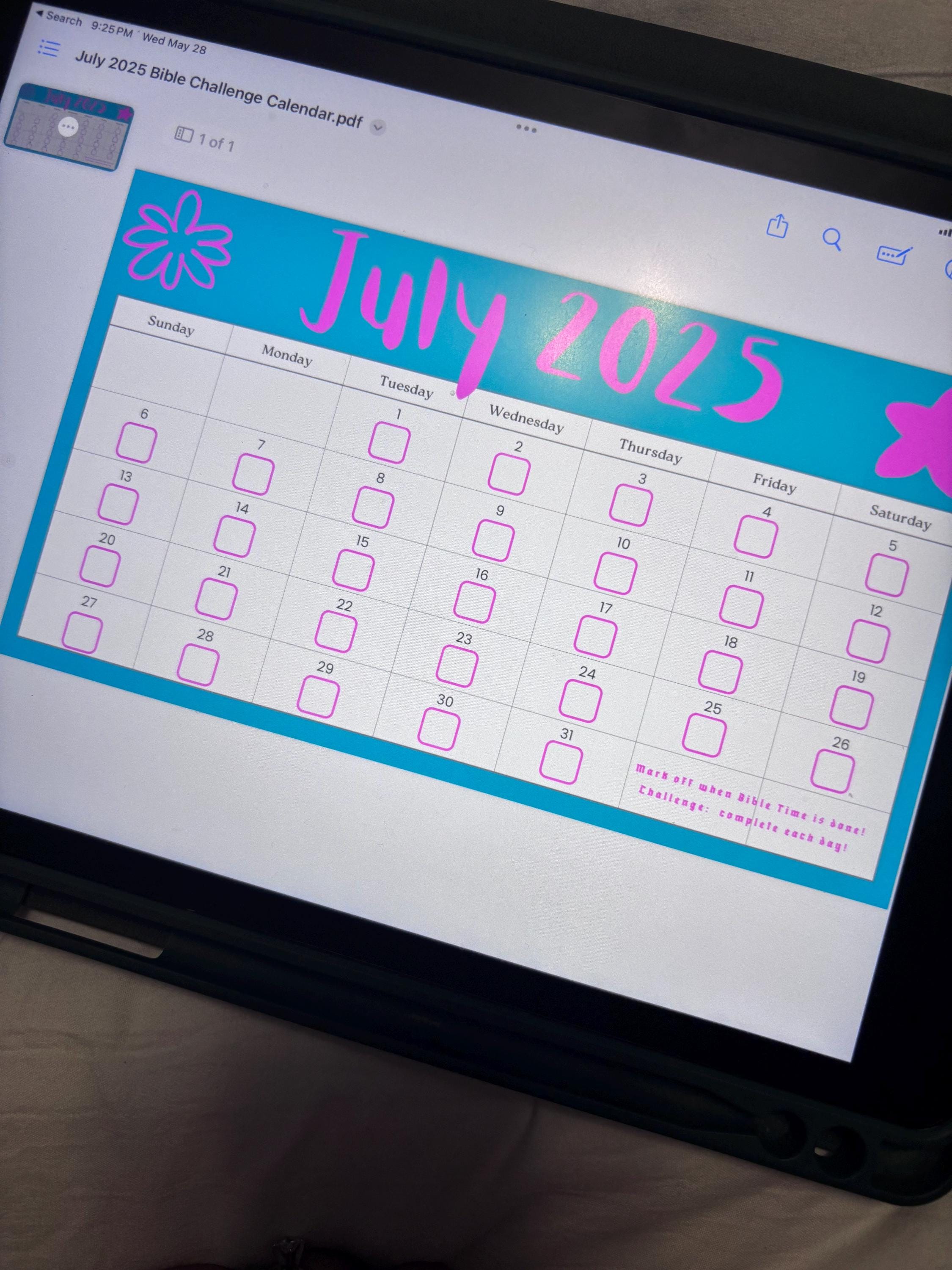 Kids Bible Reading Challenge Calendar | June and July 2025 Printable ...