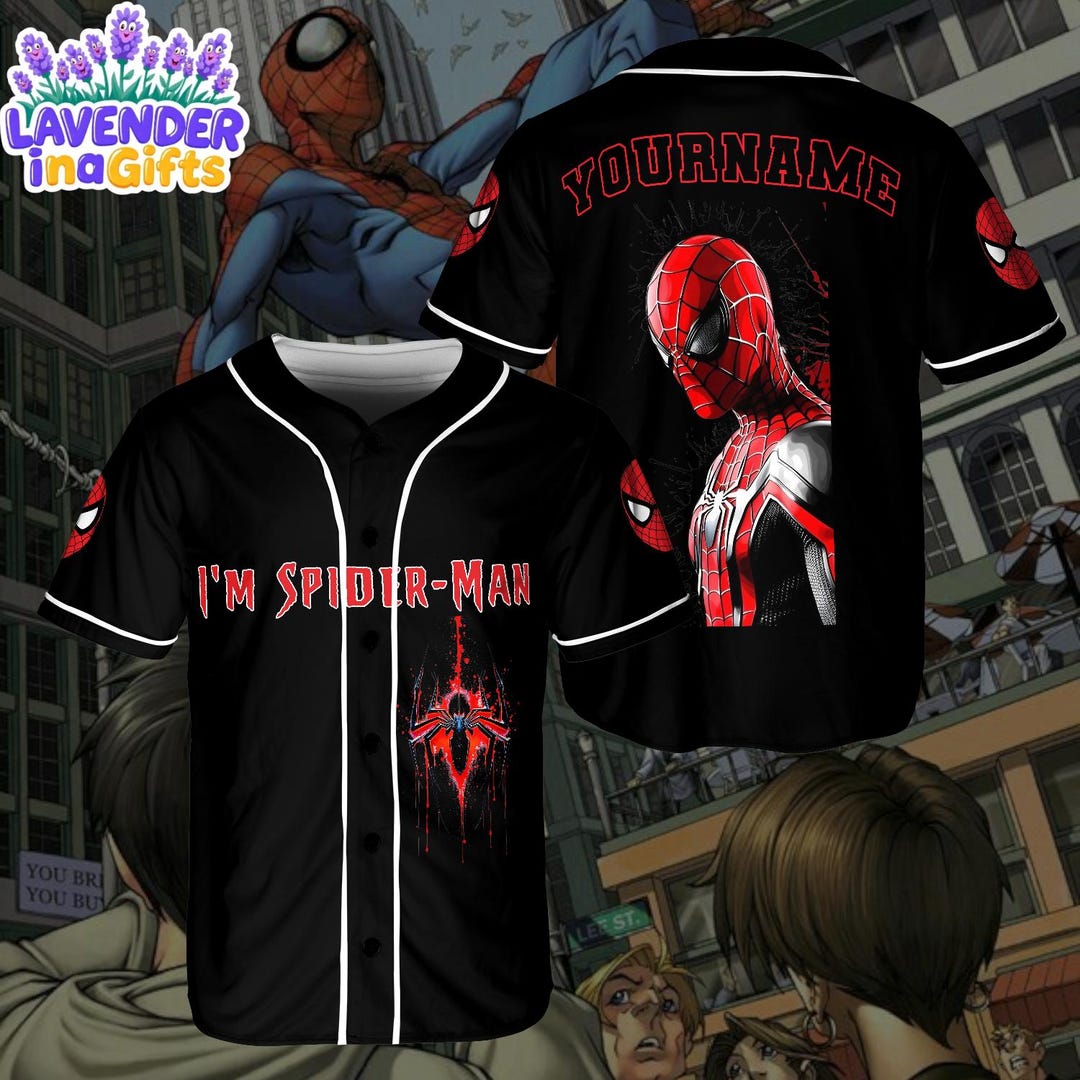 Personalized Spider-man Baseball Jersey, Custom Name Superhero Shirt ...