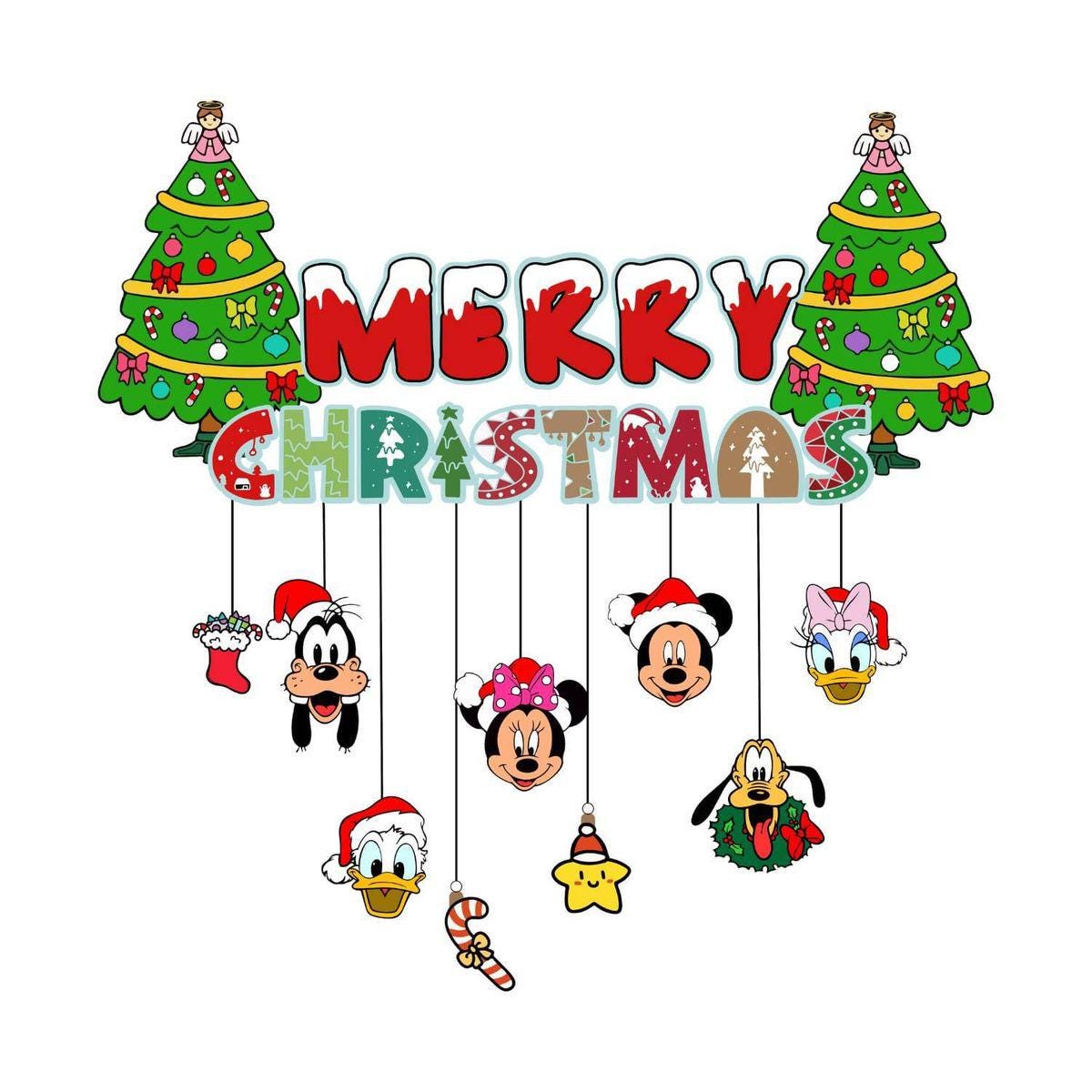 Hand Drawn Christmas Clipart Set PNG SVG | Gift Box Tree Mug Candy Cane ...