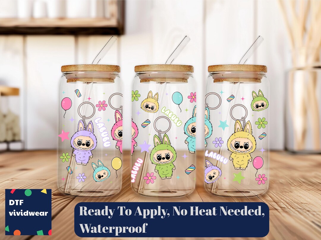 Labubu Squad Cup Wrap, Labubu UV, Ready to Apply Cup Wrap, UV DTF Decal ...