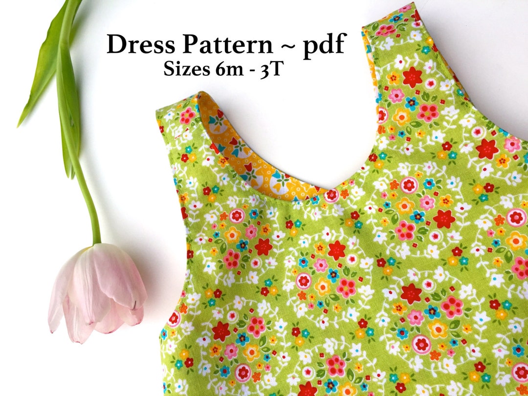 Dress Tutorial, Pinafore Dress Tutorial, PDF Pattern, Reversible Dress ...
