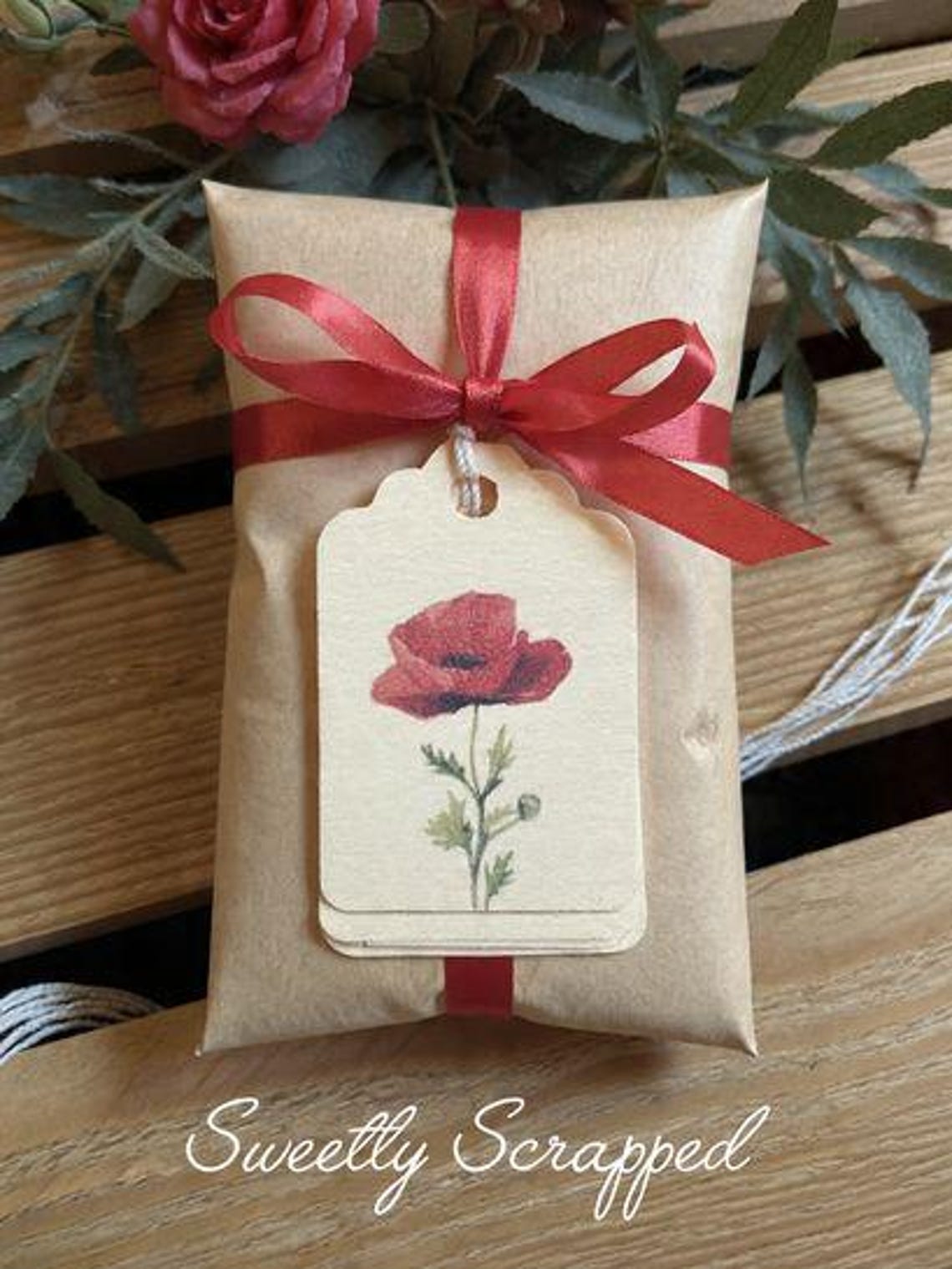 Poppy Gift Tags, 16. Floral Labels. Favor Tags. Veteran. - Etsy