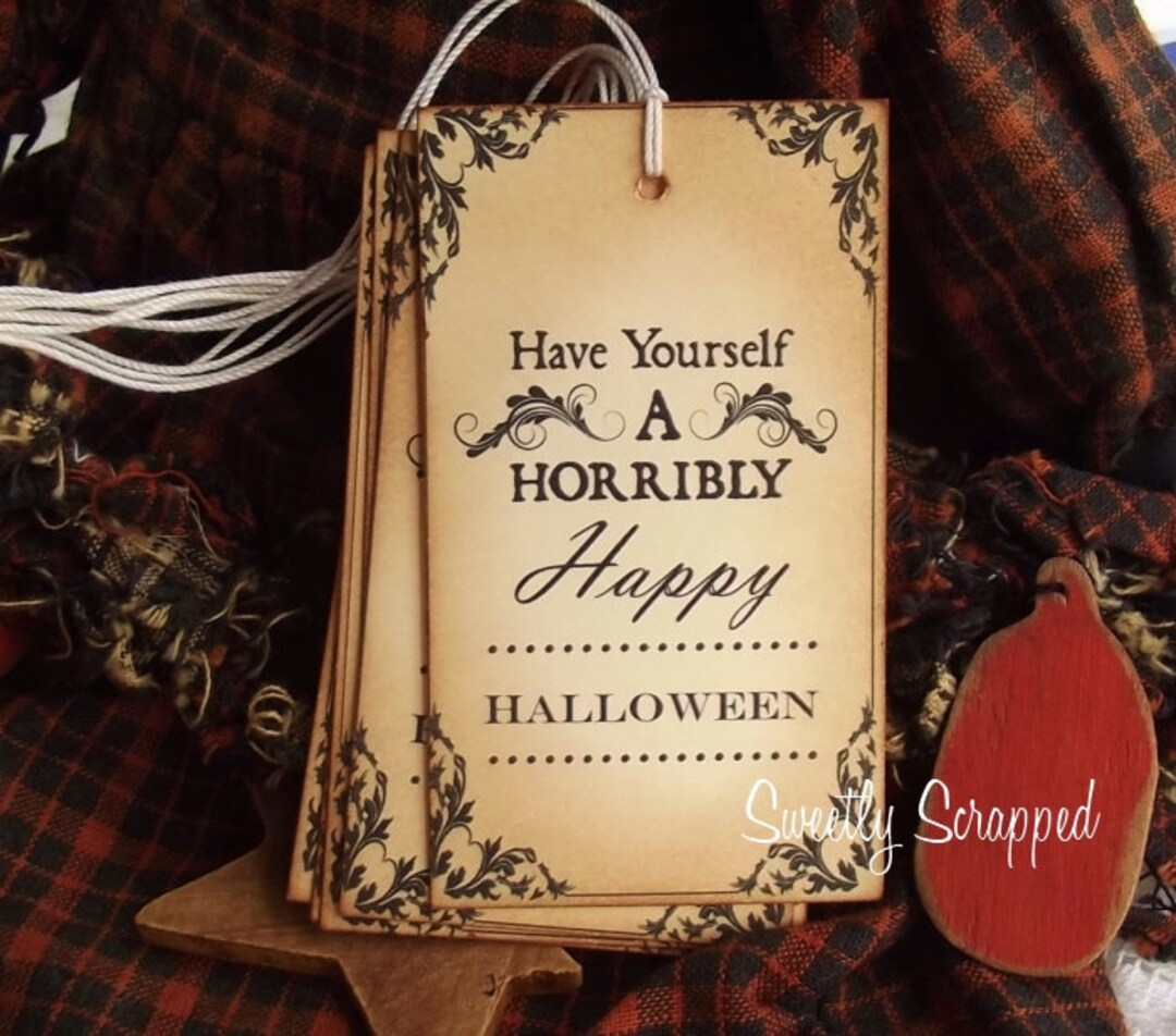 Have A Horribly Happy Halloween Tags... Candy Packaging - Etsy