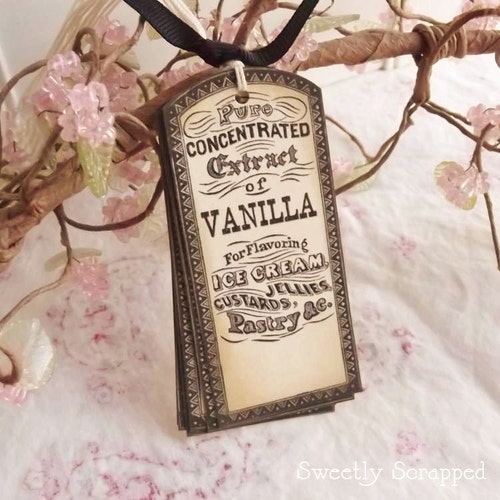 Vintage Label Vanilla Extract Baking Tags Vintage Look - Etsy