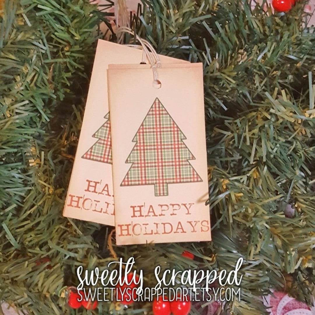 Happy Holidays Christmas Tags Christmas Gift Tags Gift - Etsy