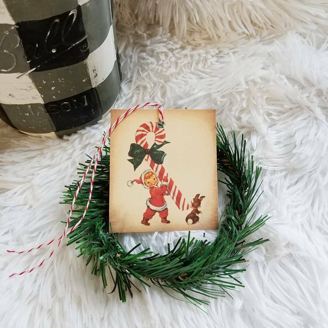 Elf and Candy Cane Gift Tags, Christmas Gift Wrap - Etsy