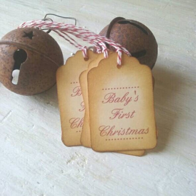 Baby's First Christmas Gift Tags ... Packaging New Baby - Etsy